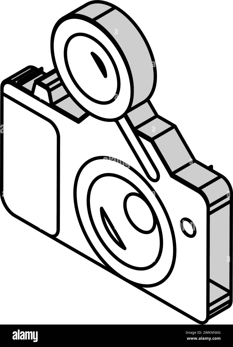 camera search magnifying glass isometric icon vector illustration Stock ...