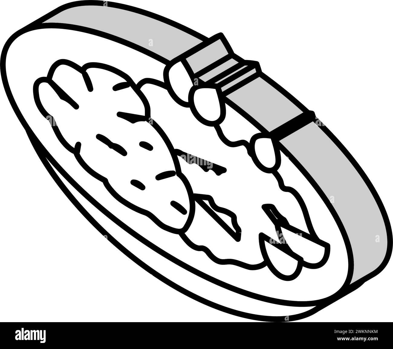 iskender kebab turkish cuisine isometric icon vector illustration Stock ...