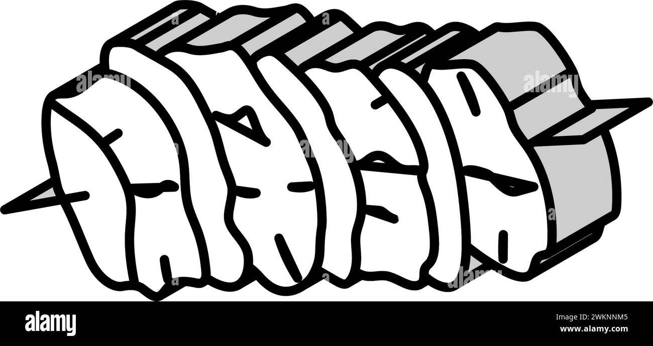 kebab skewer turkish cuisine isometric icon vector illustration Stock ...