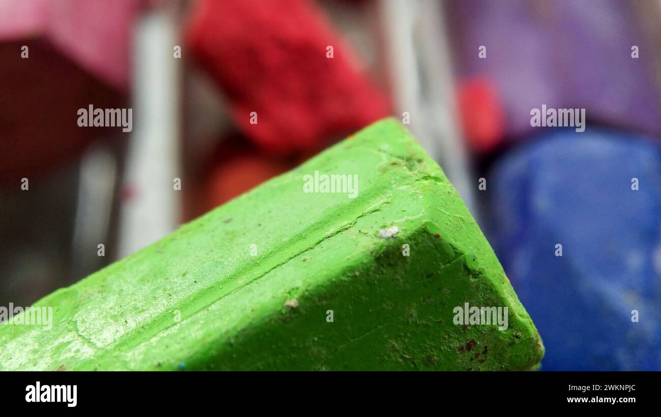 Macro blur photo of colorful crayon objects Stock Photo - Alamy