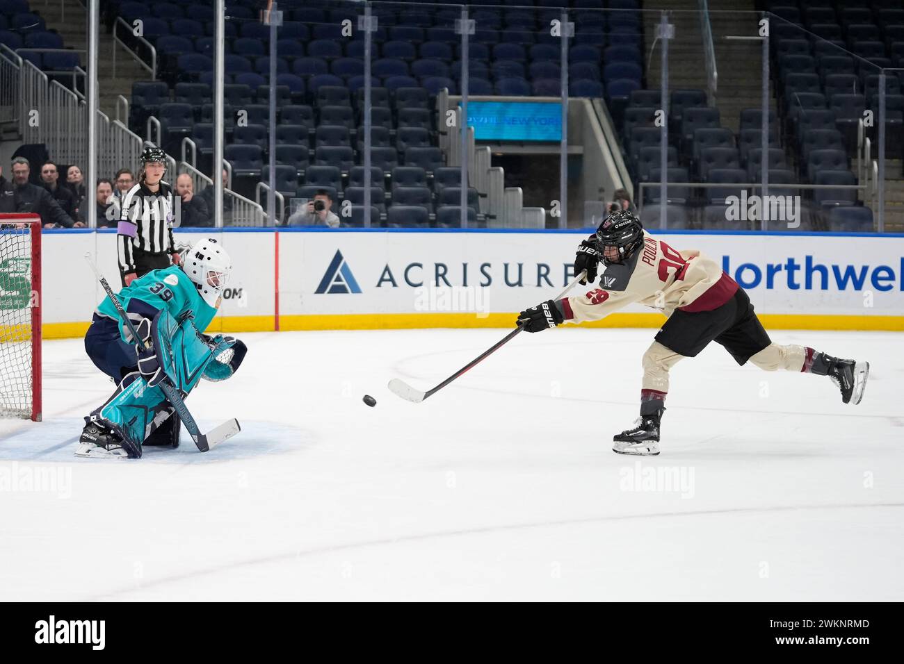 Montreal forward Marie-Philip Poulin (29) shoots against New York ...