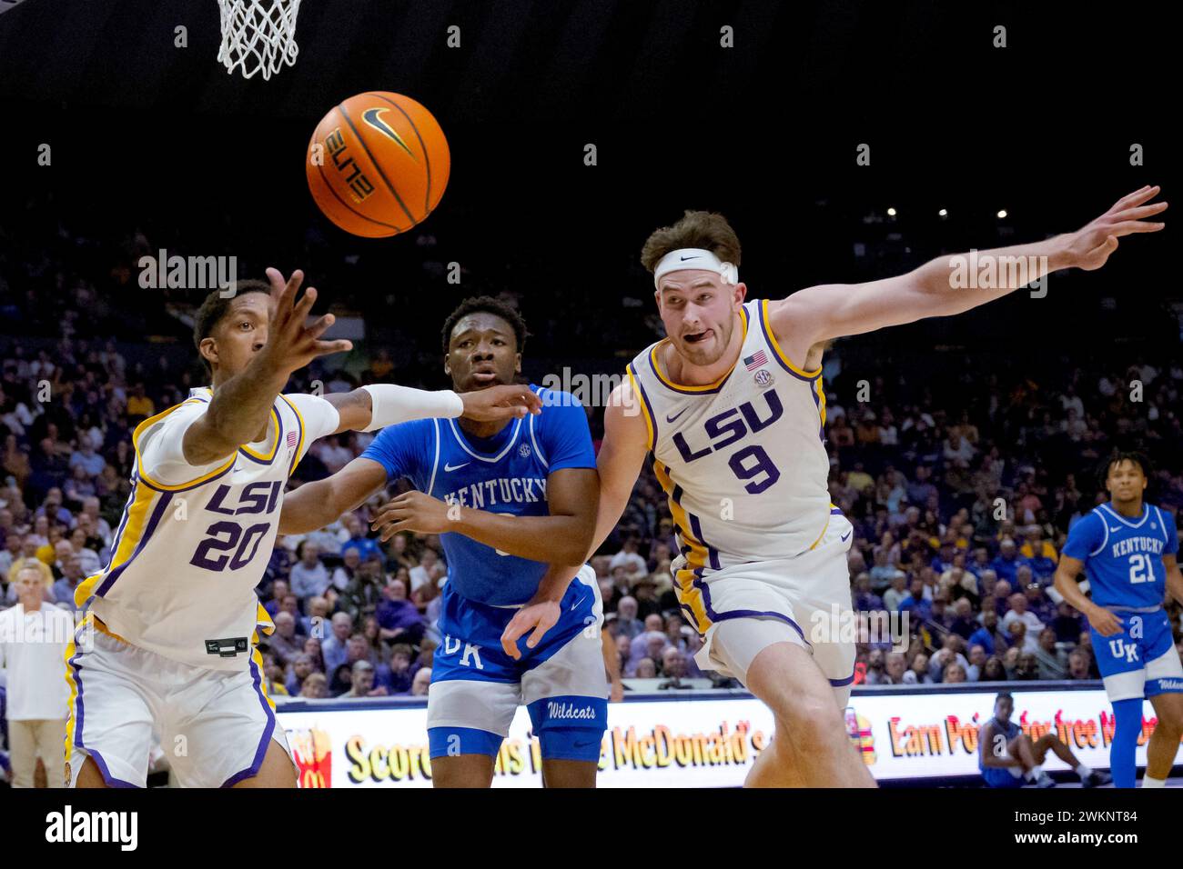 LSU forward Derek Fountain (20) and Kentucky guard Adou Thiero, and ...