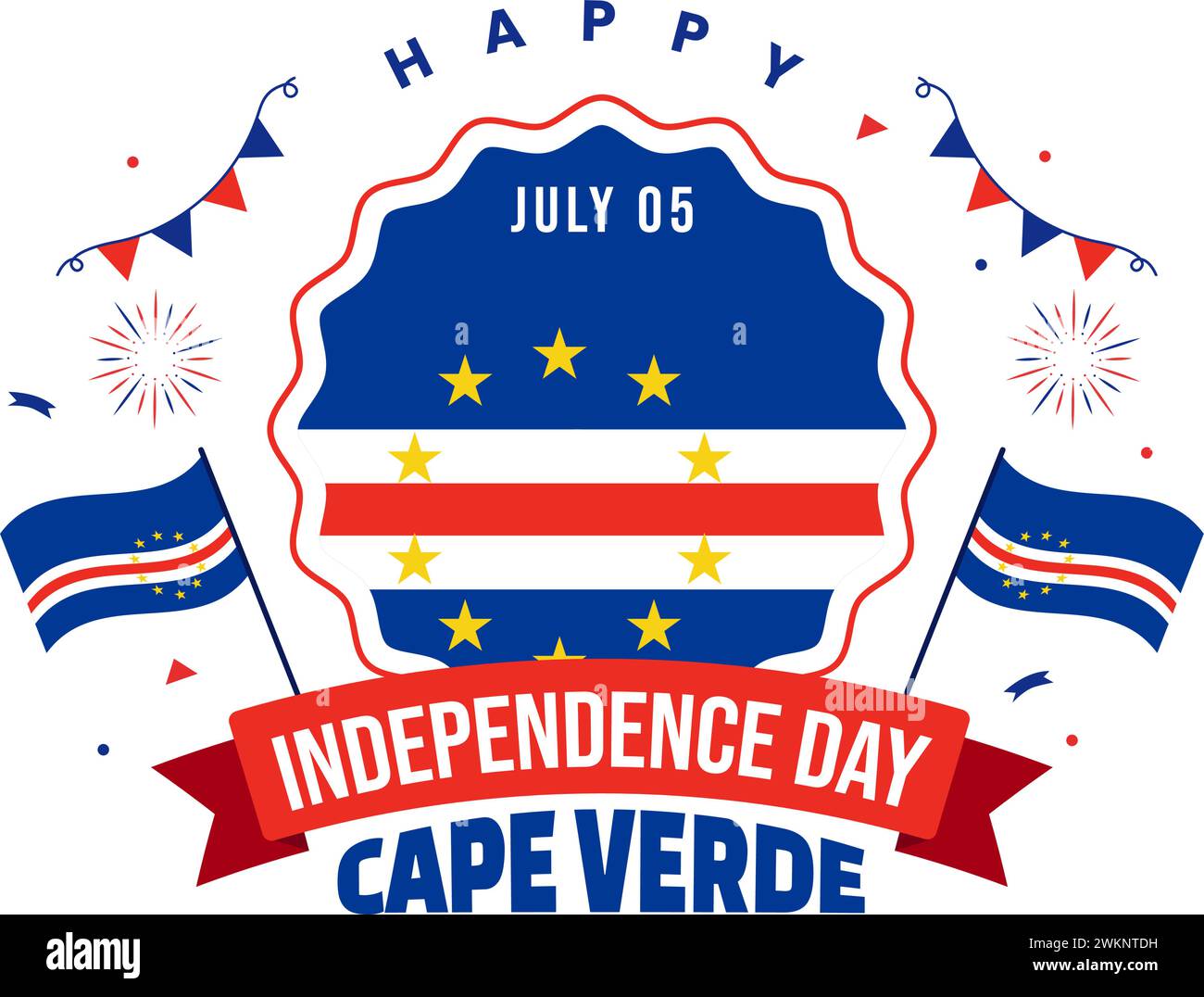 Happy Cape Verde Independence Day Vector Illustration on July 5 with ...