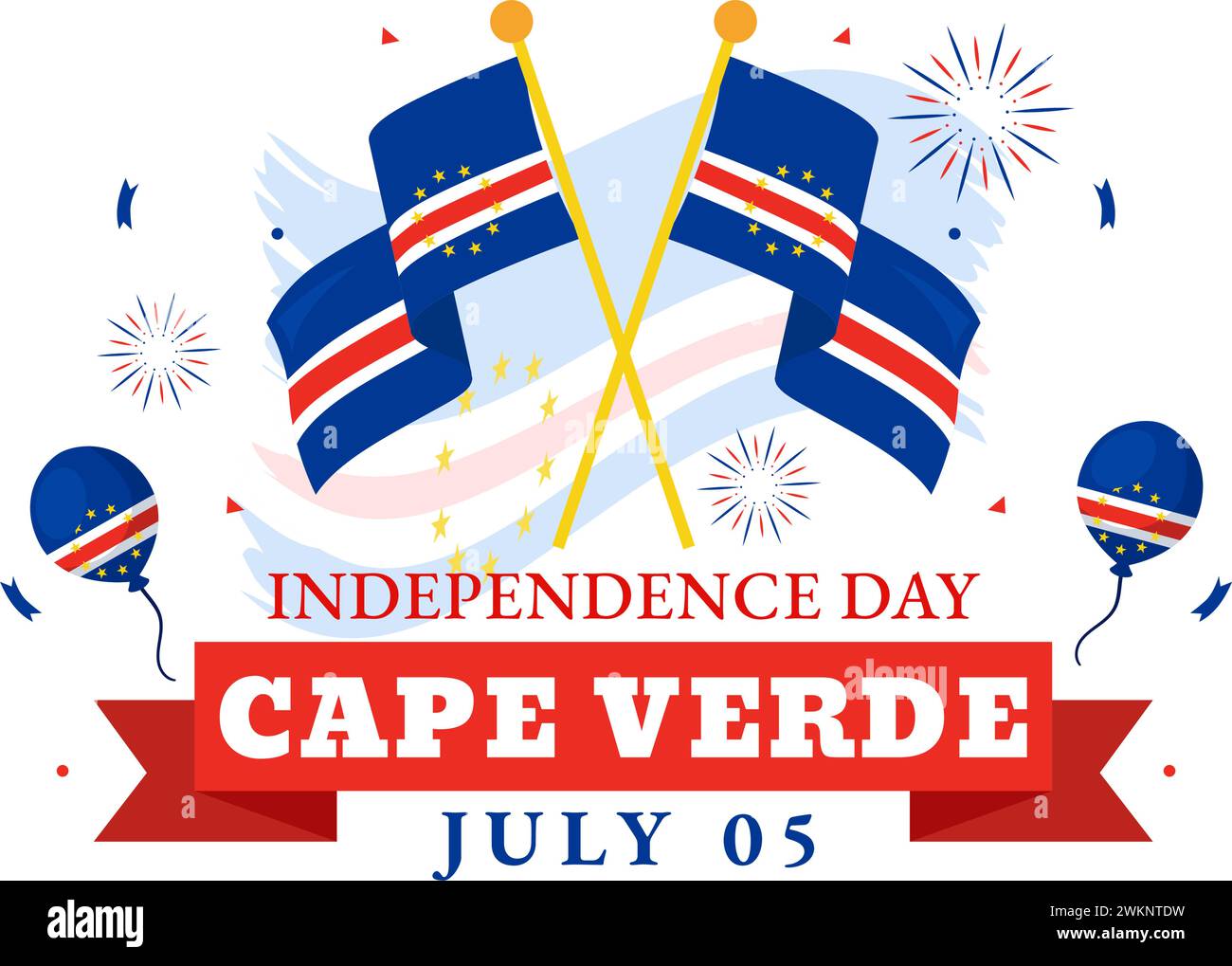 Happy Cape Verde Independence Day Vector Illustration on July 5 with ...