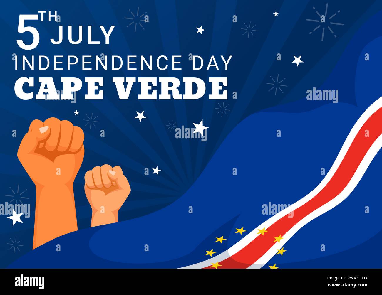 Happy Cape Verde Independence Day Vector Illustration on July 5 with ...