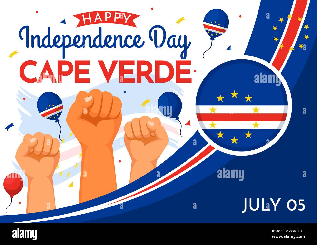 Happy Cape Verde Independence Day Vector Illustration on July 5 with ...