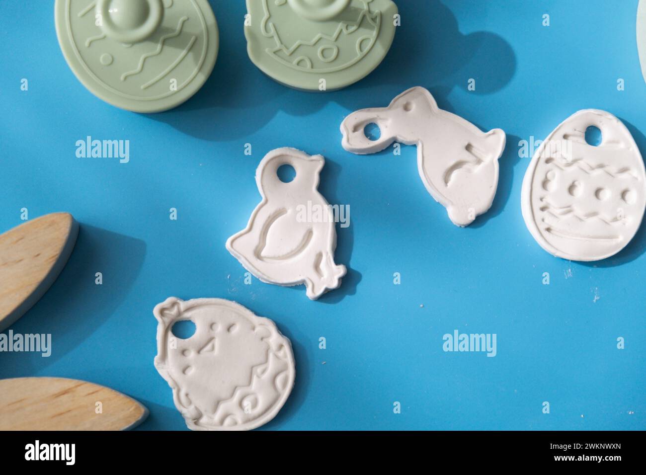 Children air dry clay activity handicraft idea. DIY process step by ...