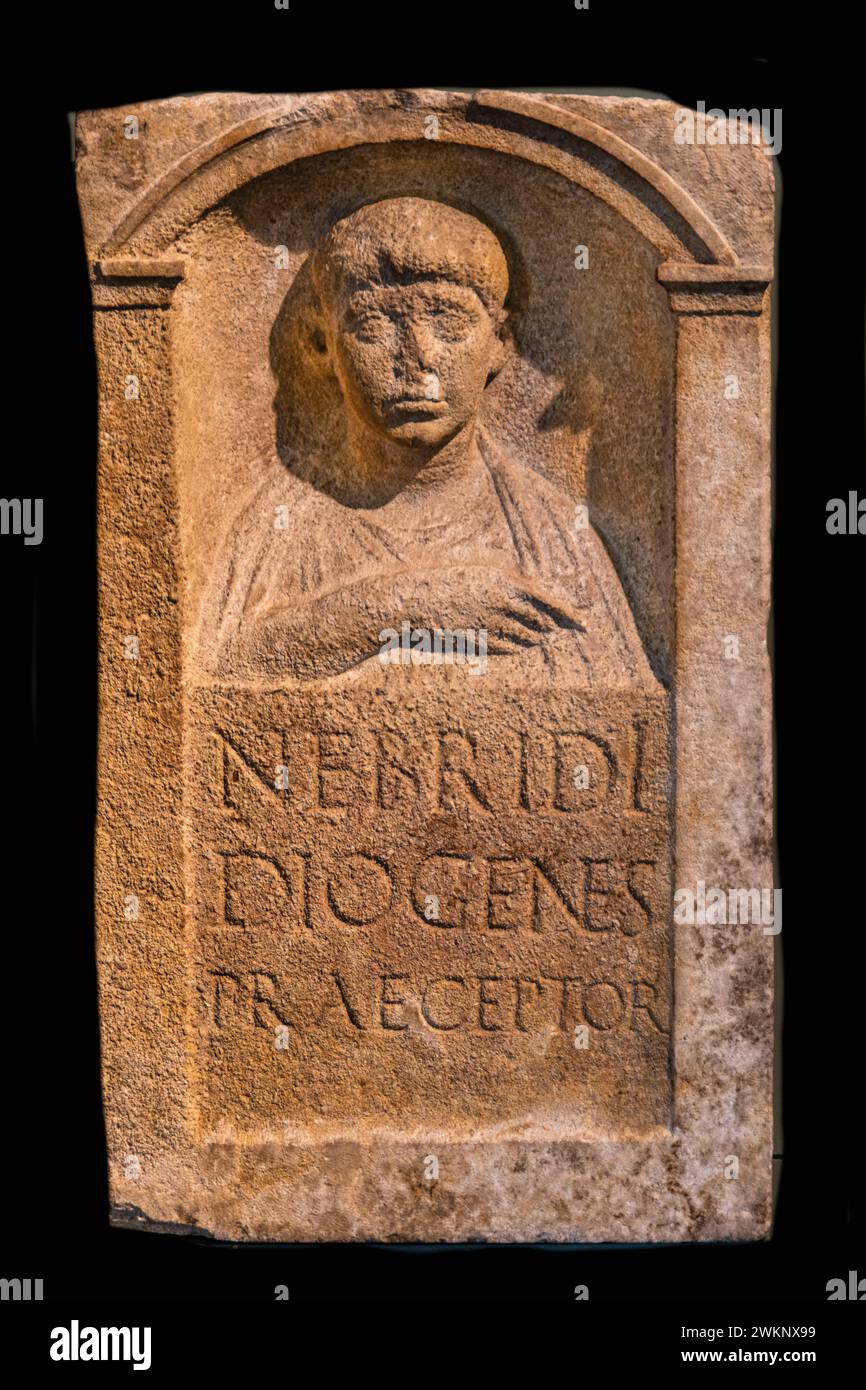 Tombstone of Nebris, 1st century, National Archaeological Museum, Villa ...