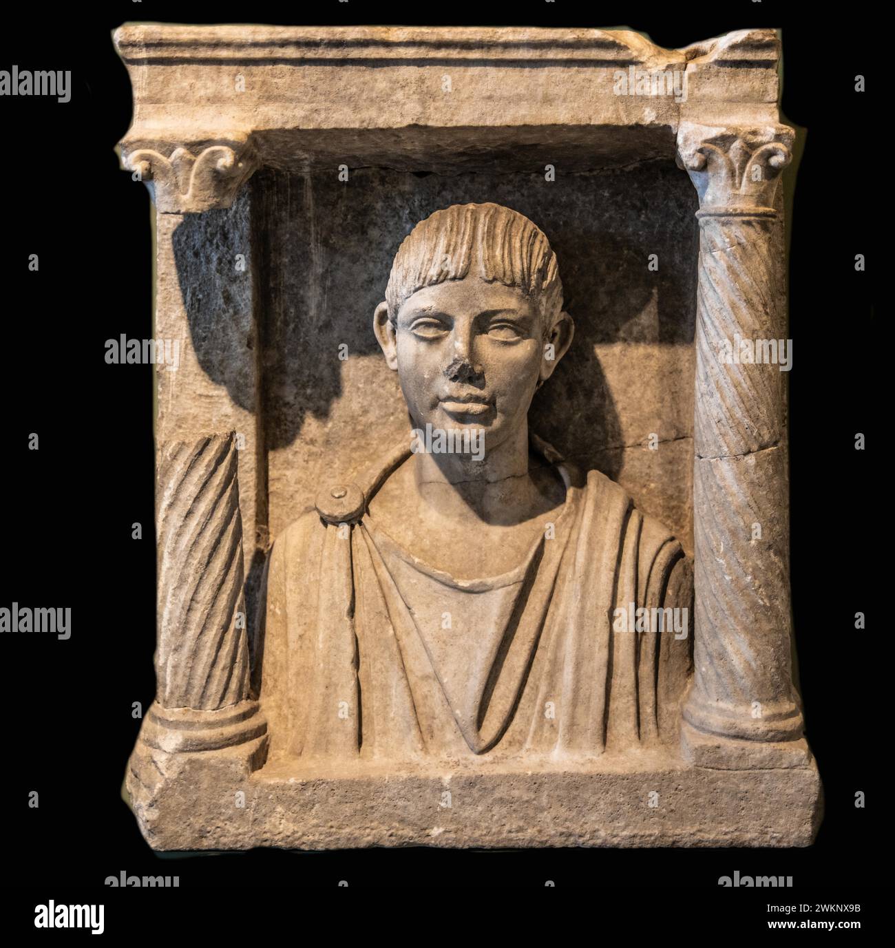 Aedicule monument with portrait of a young man, 2nd century, National ...