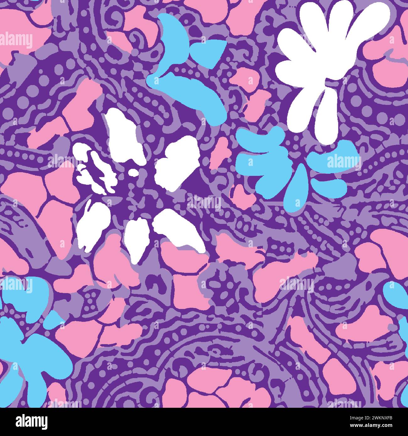 multi colored decorated hand draw rendered traced ornamental all over ...