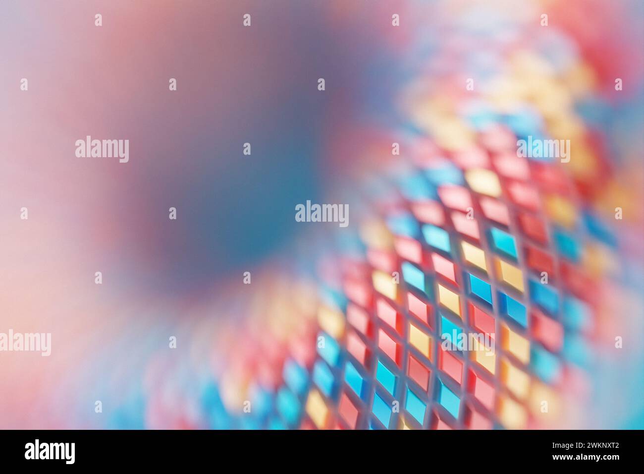 3D illustration of volumetric colorful rhombuses,soft focus ...