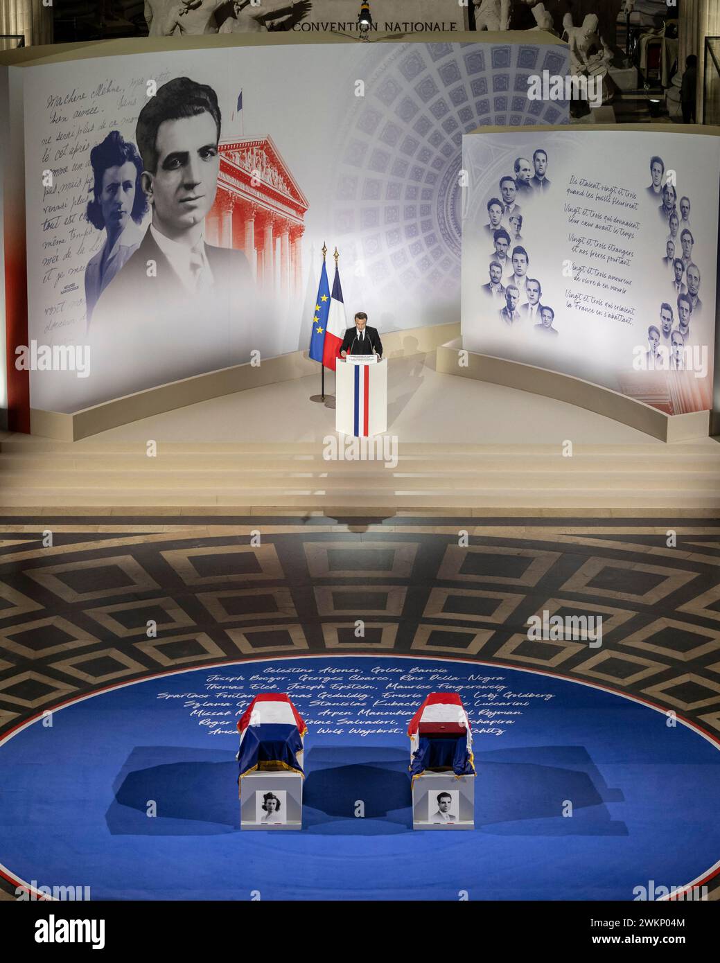 French President Emmanuel Macron gives a speech during the national ...