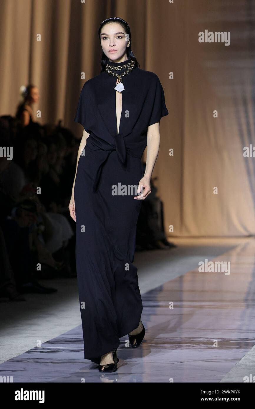 Maria Carla Boscono walks the runway at Roberto Cavalli fashion show ...