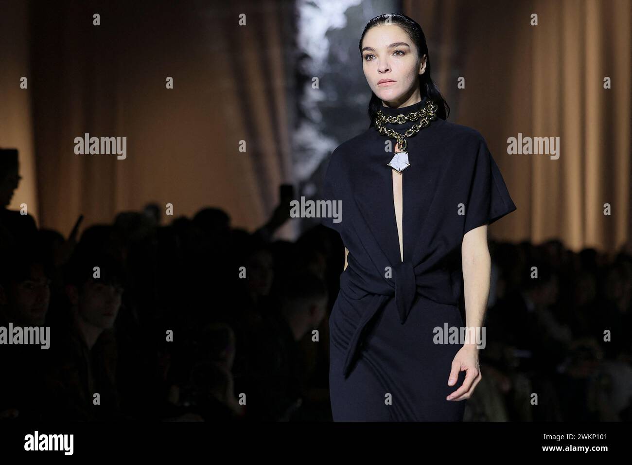 Maria Carla Boscono walks the runway at Roberto Cavalli fashion show ...