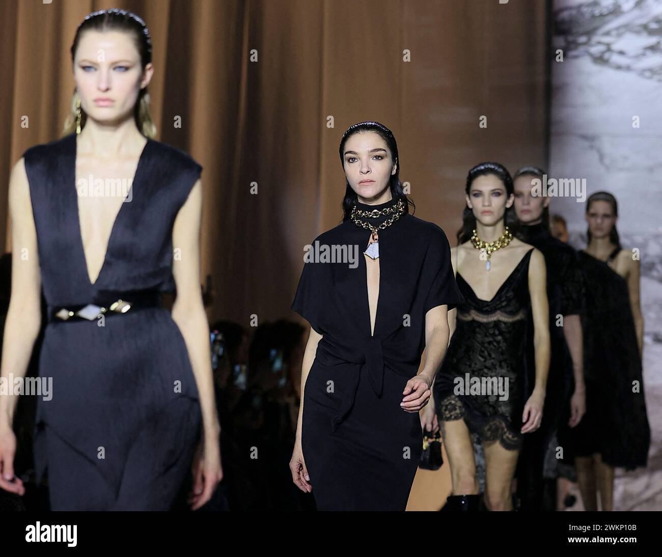 Maria Carla Boscono walks the runway at Roberto Cavalli fashion show ...