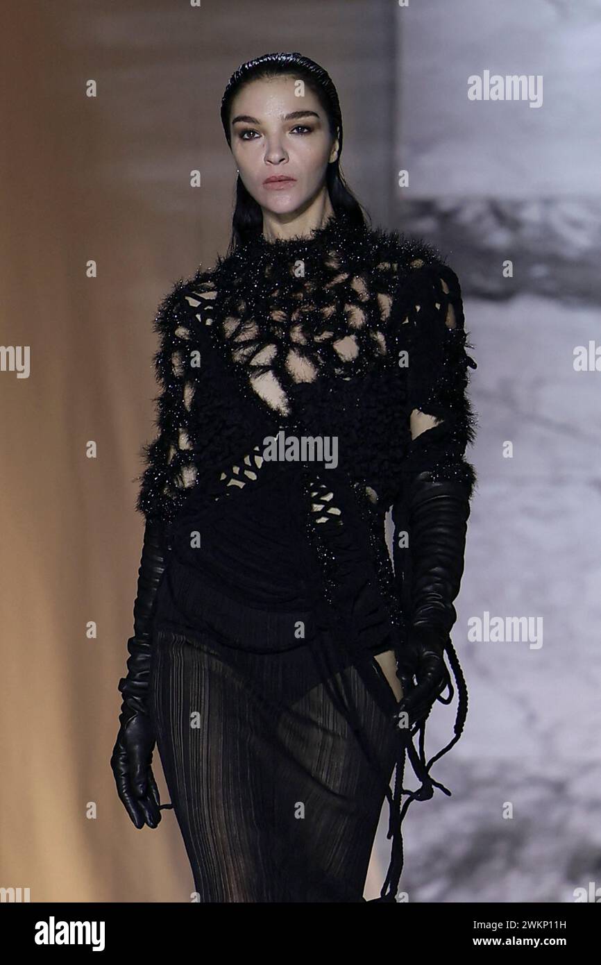 Maria Carla Boscono walks the runway at Roberto Cavalli fashion show ...