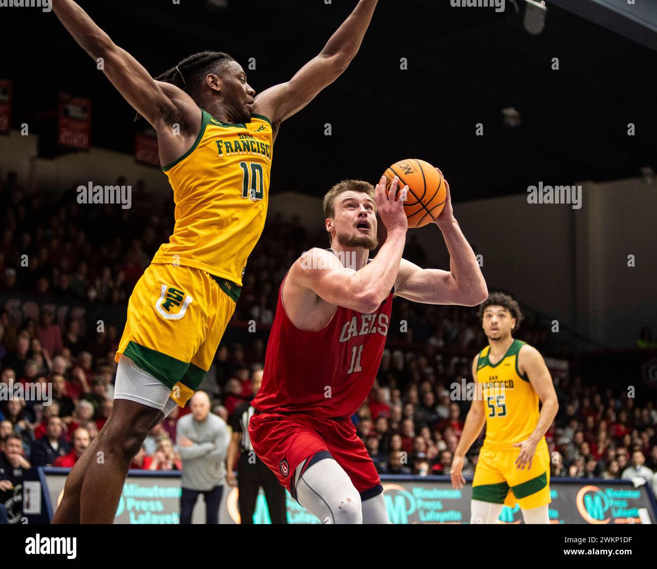 February 20 2024 Moraga CA, U.S.A. St. Mary's center Mitchell Saxen (11 ...
