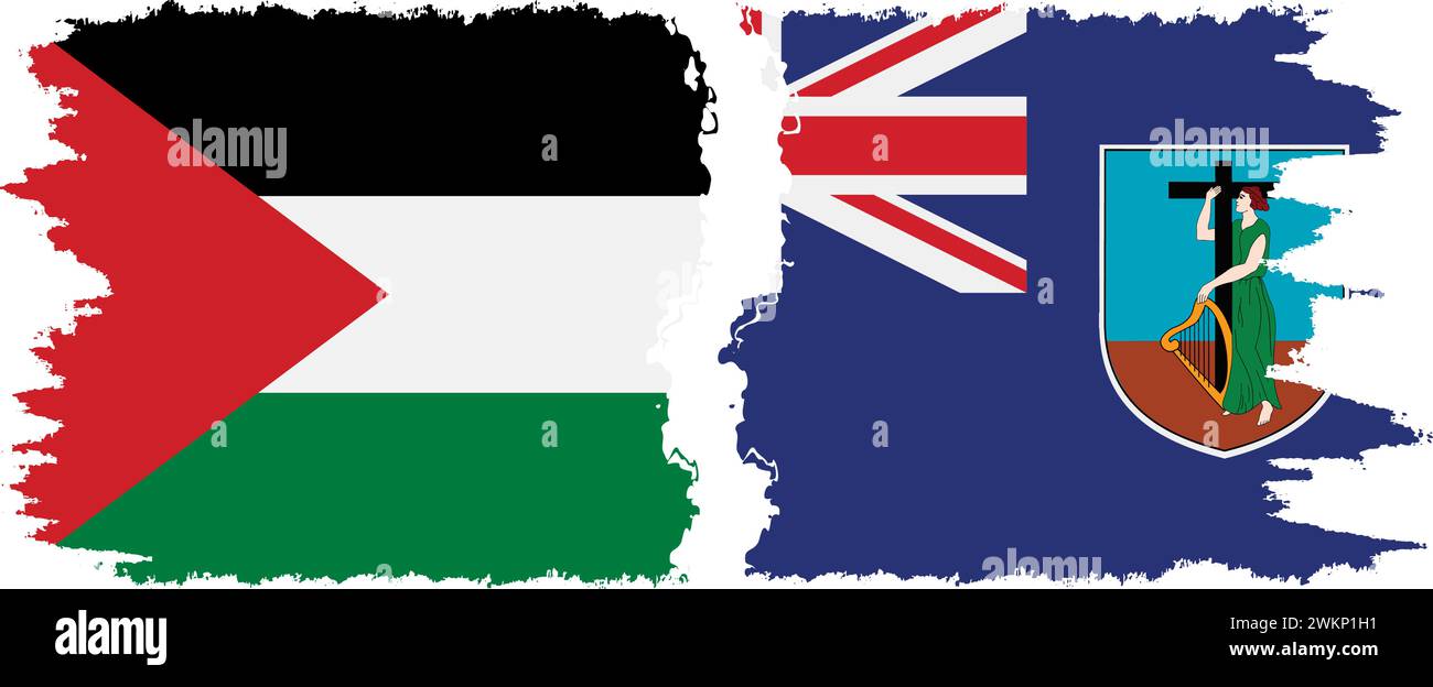 Montserrat and Palestine grunge flags connection, vector Stock Vector ... Montserrat and Palestine grunge flags connection, vector Stock Vector ...