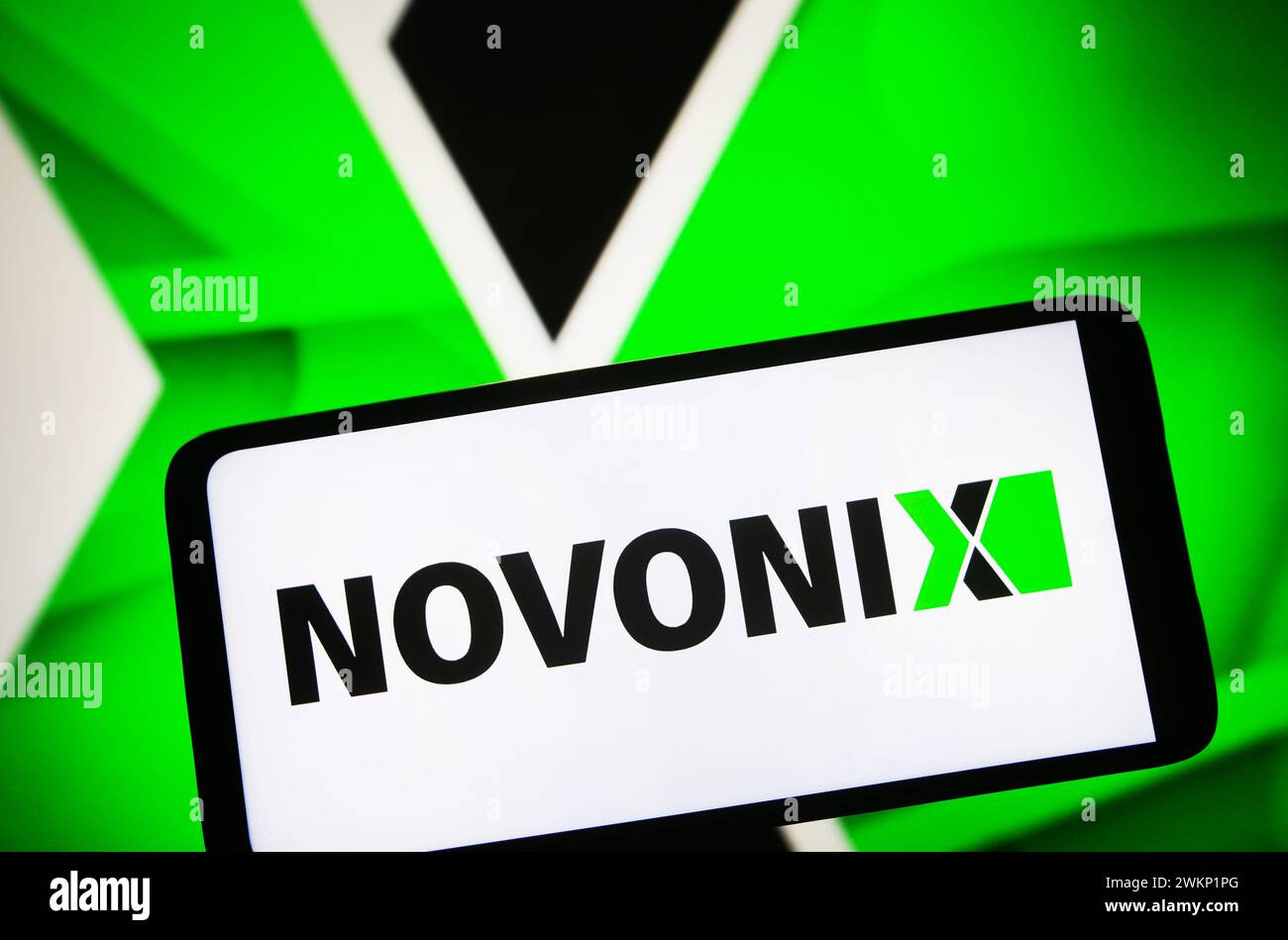 Ukraine. 21st Feb, 2024. In this photo illustration, Novonix logo is ...