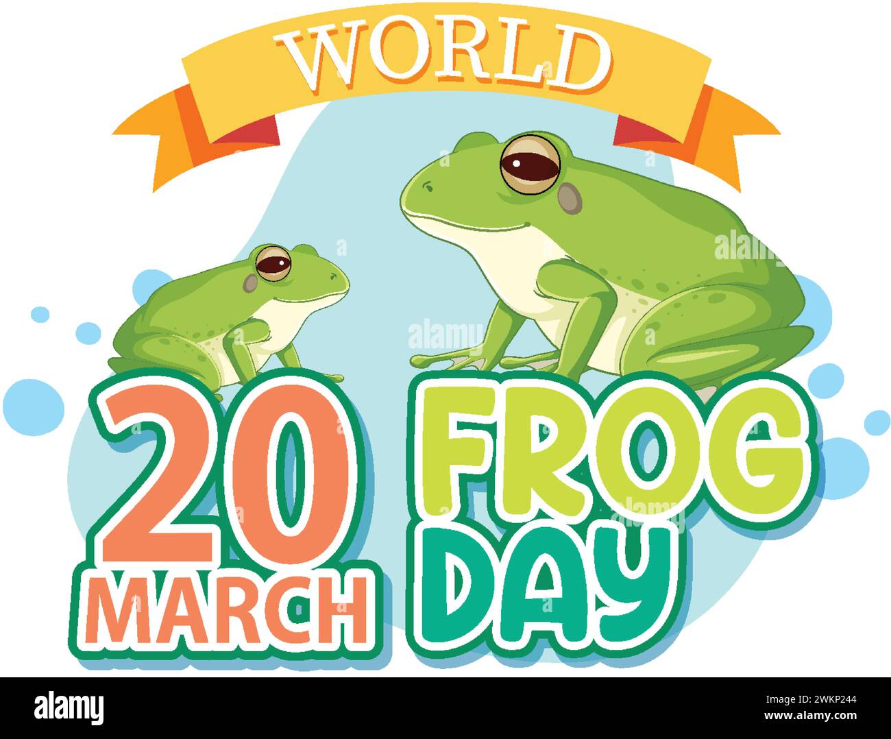 Two cartoon frogs celebrating World Frog Day Stock Vector Image & Art ...