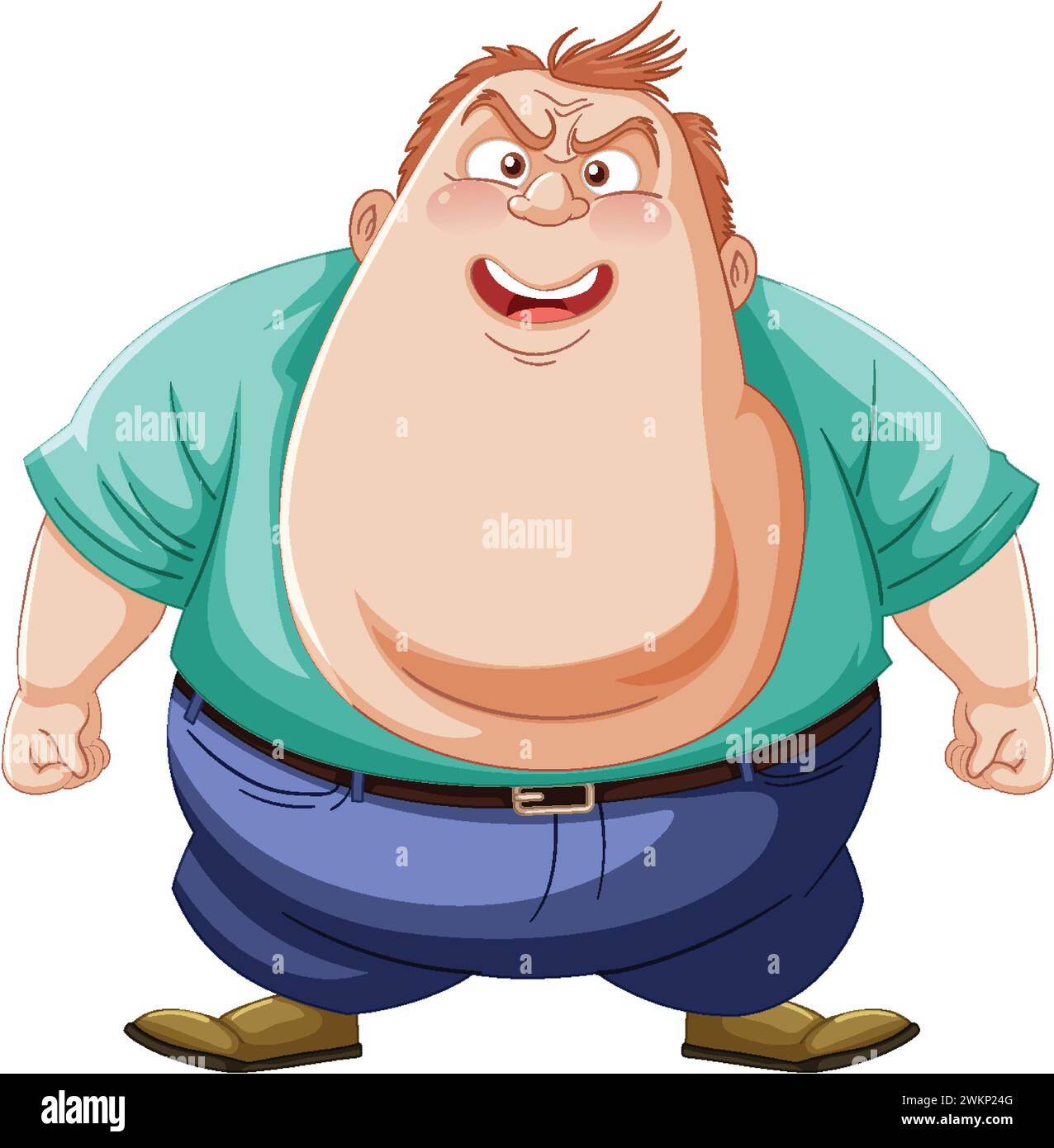 Vector illustration of a happy, overweight man Stock Vector Image & Art ...