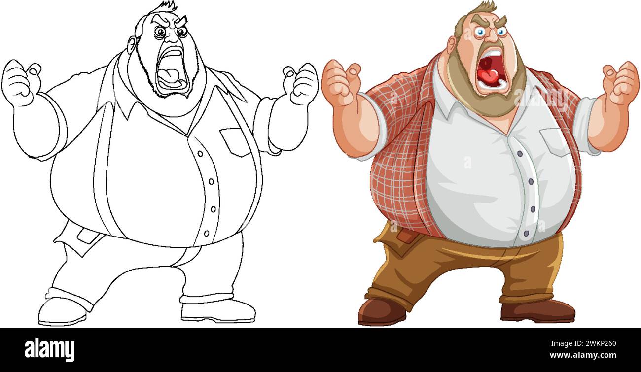 Illustration of a furious man shouting loudly Stock Vector Image & Art ...