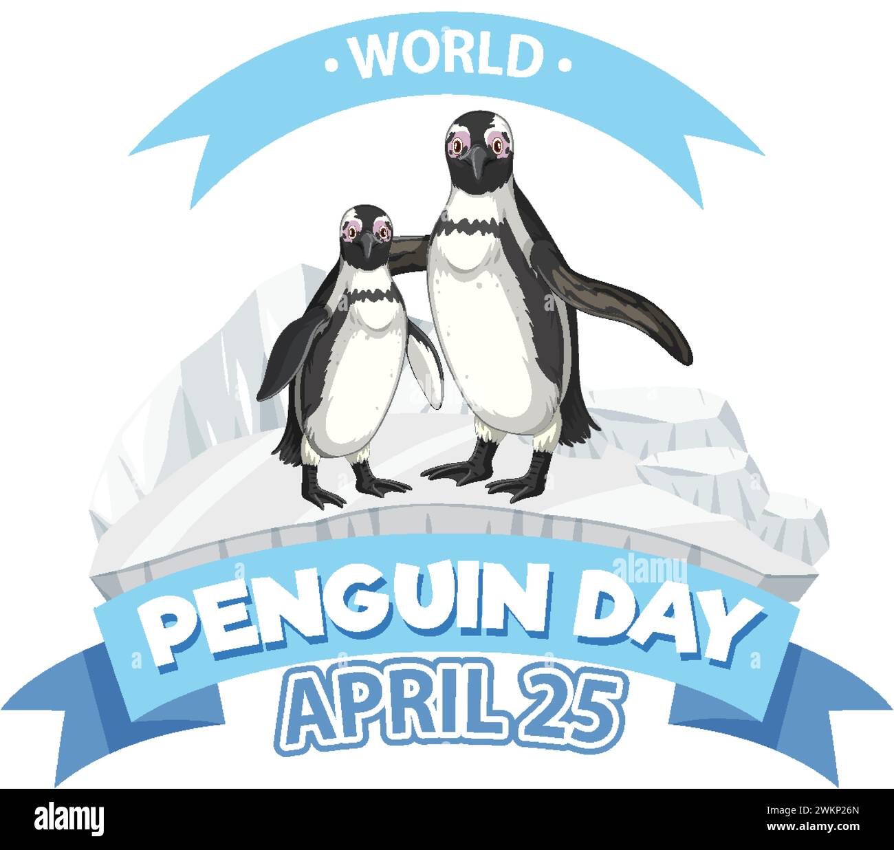 Penguin awareness day vector Cut Out Stock Images & Pictures - Alamy