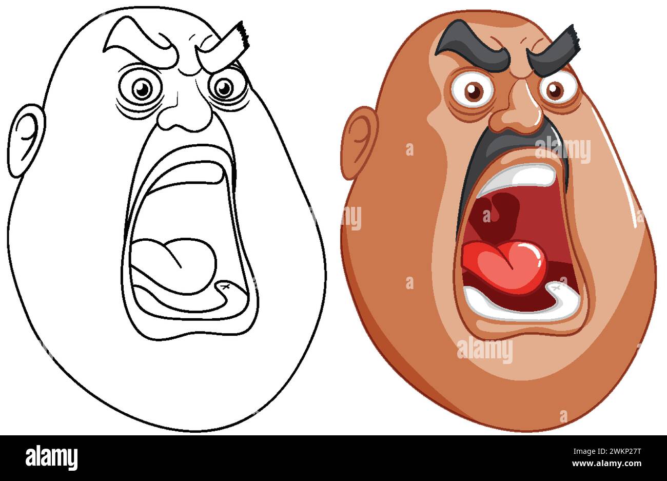 Strong facial expression Stock Vector Images - Alamy