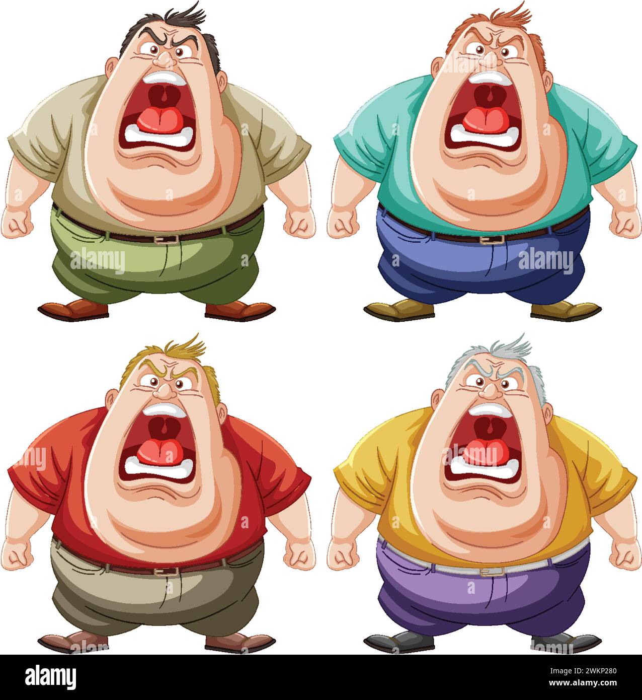 Four cartoon men displaying angry emotions Stock Vector Image & Art - Alamy