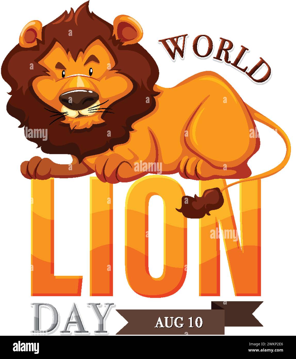 Cartoon lion promoting World Lion Day event Stock Vector Image & Art ...