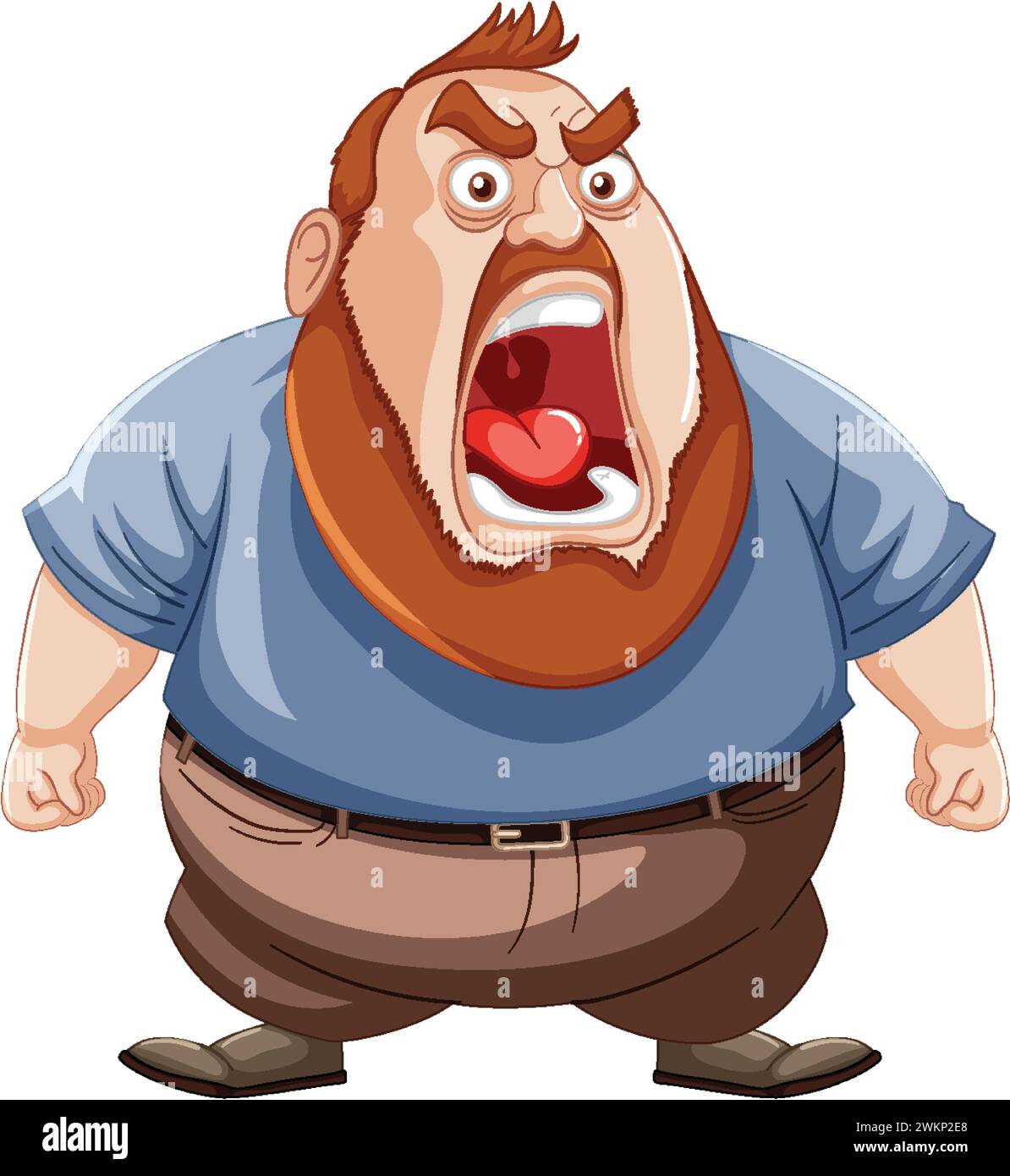 Cartoon of a man yelling in anger or frustration Stock Vector Image ...