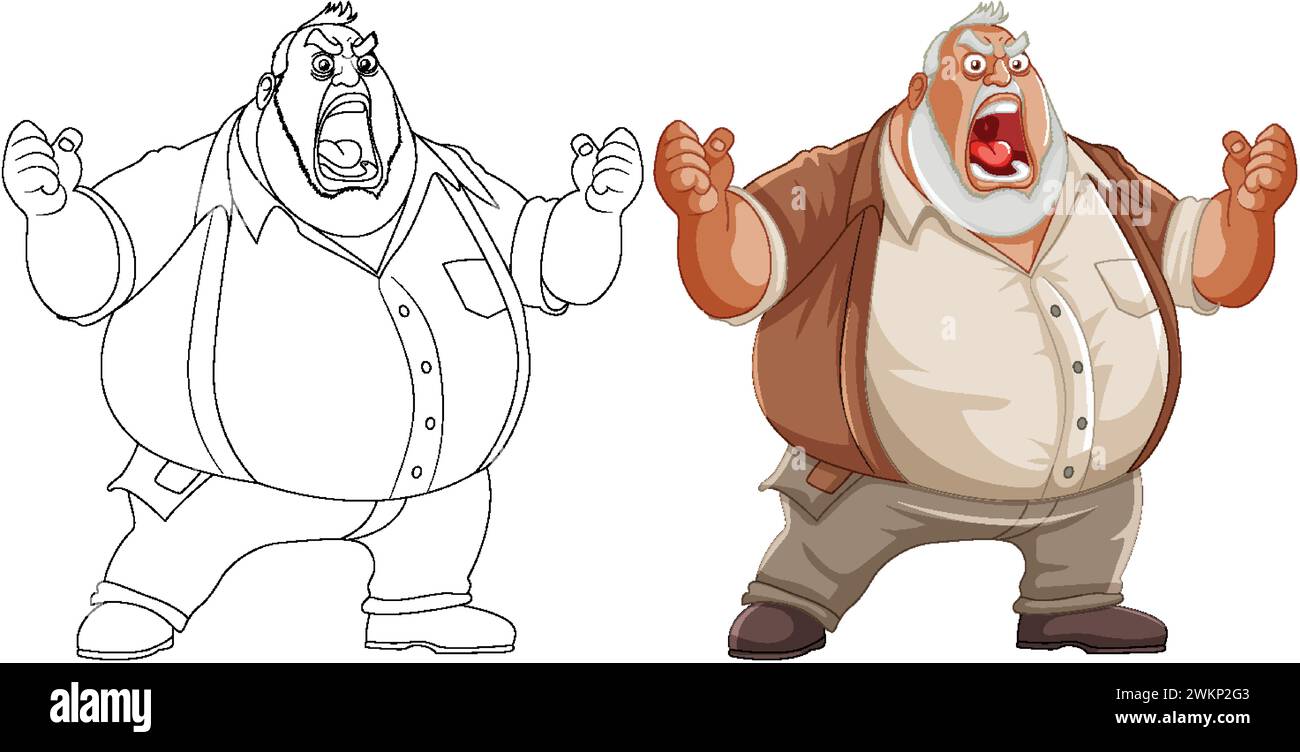 Furious male boss yelling Stock Vector Images - Alamy