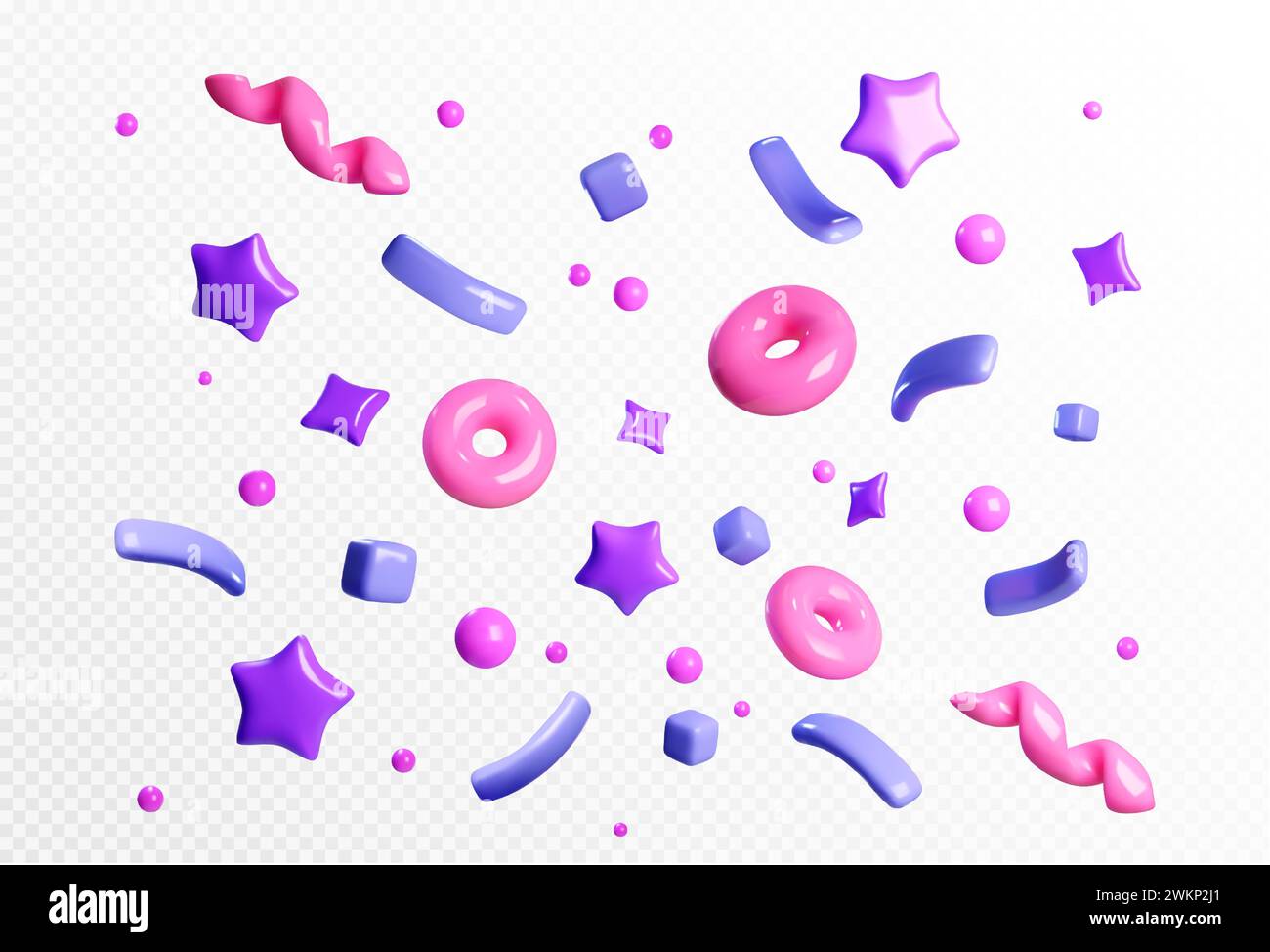 Party firecracker confetti 3d vector icon. Birthday or carnival ...