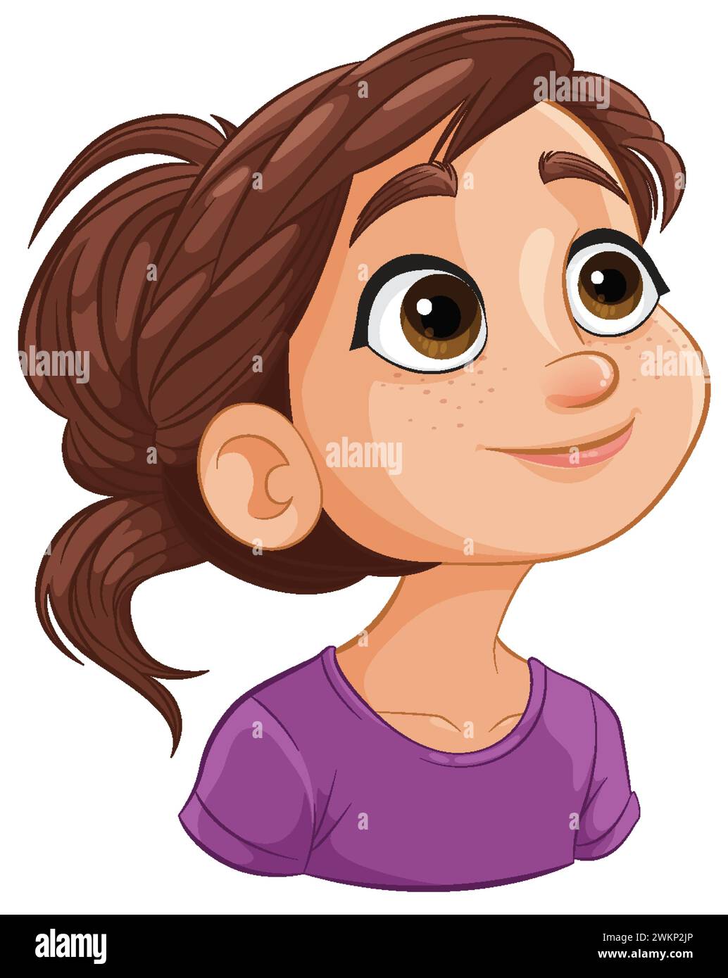 Vector illustration of a smiling young girl Stock Vector Image & Art ...