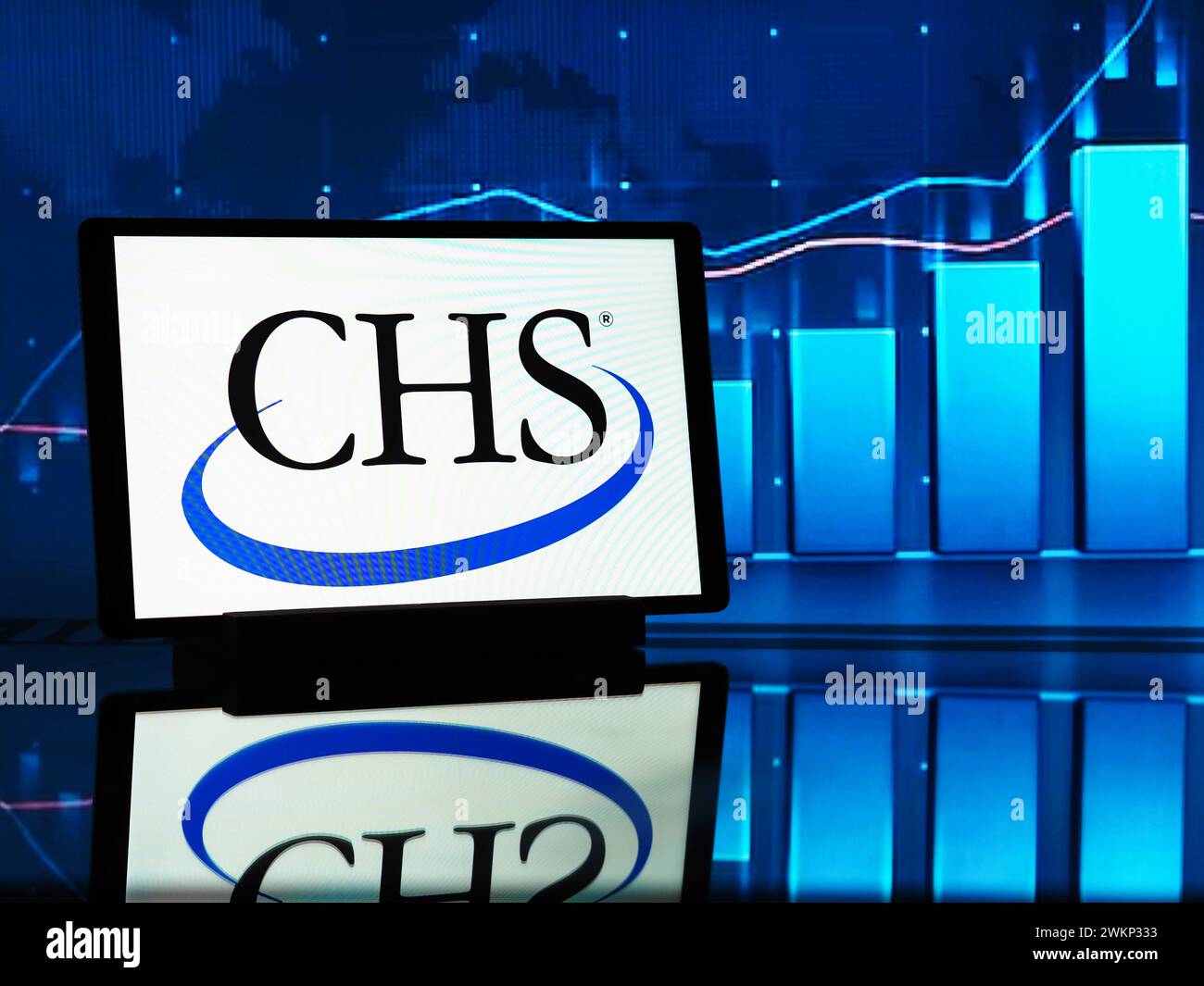 Germany. 22nd Feb, 2024. In this photo illustration, CHS Inc. logo seen displayed on a tablet ...