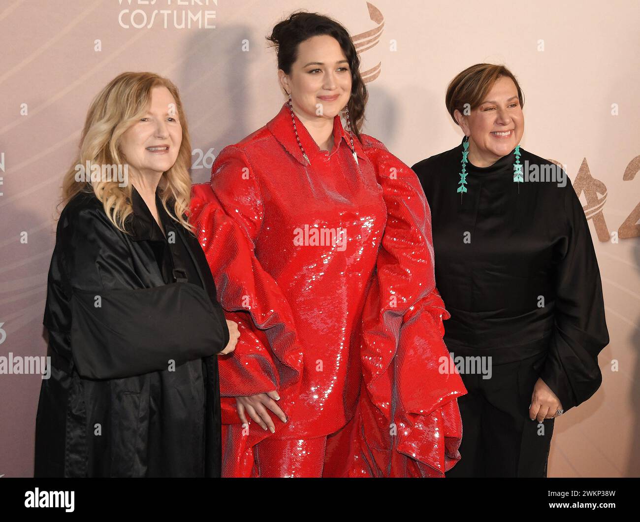 Los Angeles, USA. 21st Feb, 2024. (L-R) Jacqueline West, Lily Gladstone ...