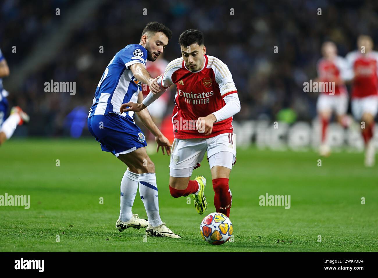 Porto, Portugal. 21st Feb, 2024. (L-R) Joao Mario (Porto), Gabriel ...