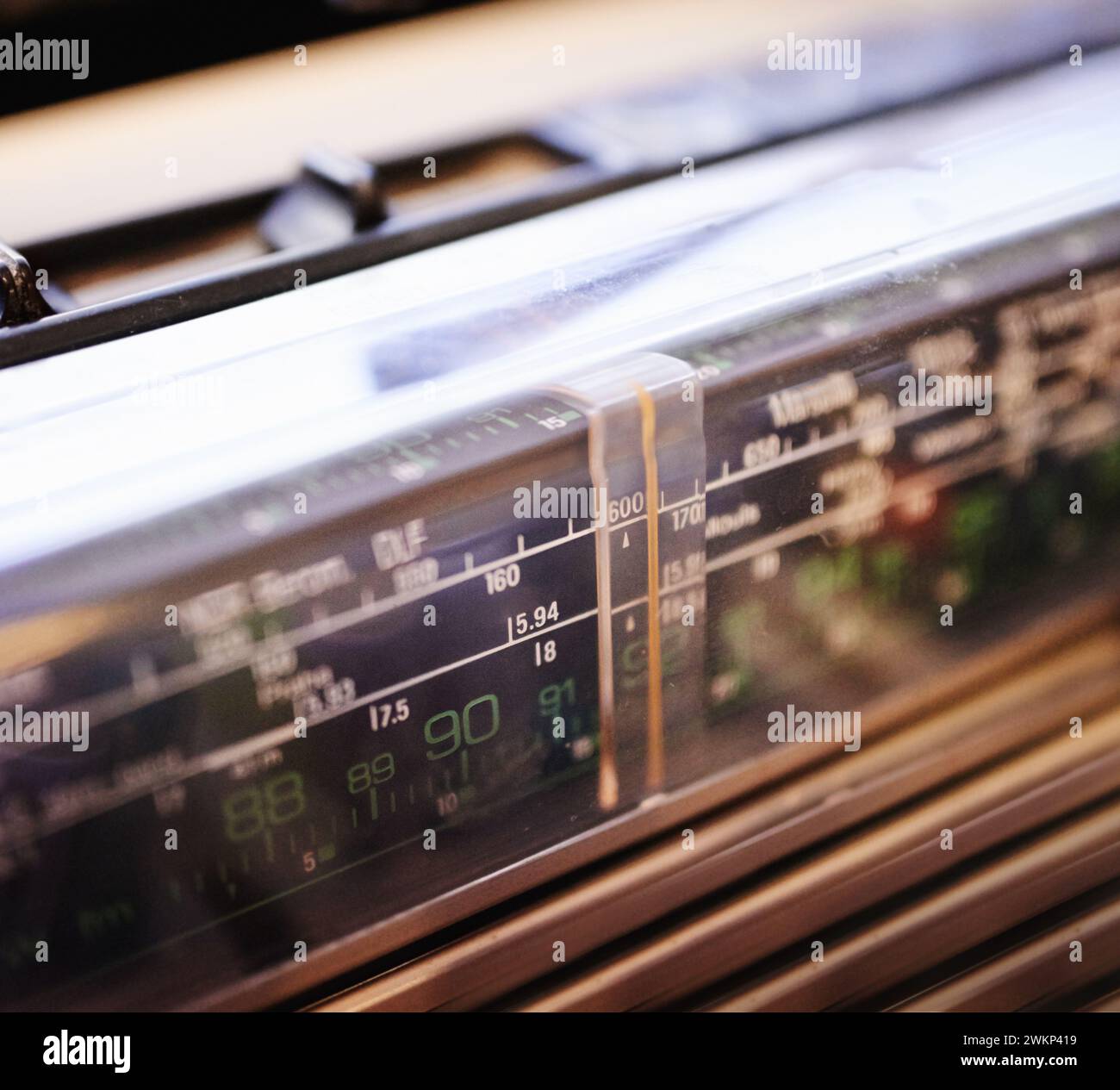 Radio, retro and tuning numbers or vintage signal or music channel or ...