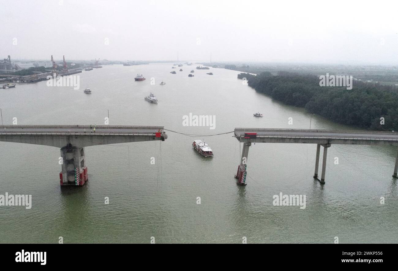 (240222) -- GUANGZHOU, Feb. 22, 2024 (Xinhua) -- An aerial drone photo ...