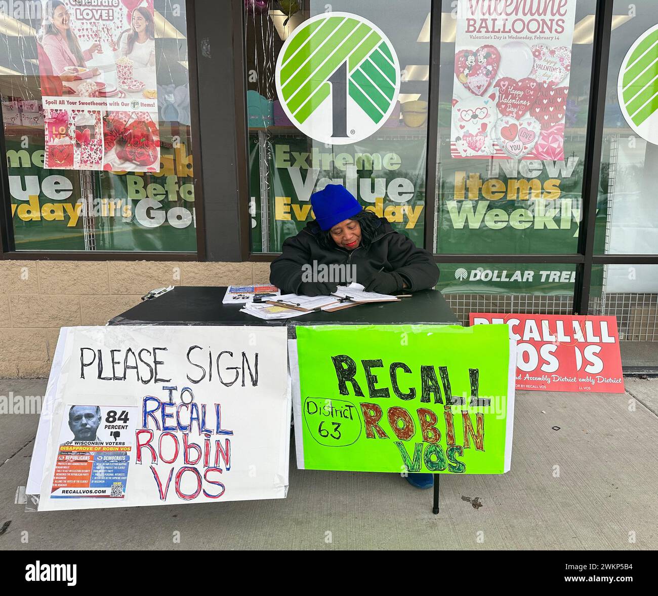 Mount Pleasant, Wisconsin, USA. 21st Feb, 2024. A woman, who did not ...