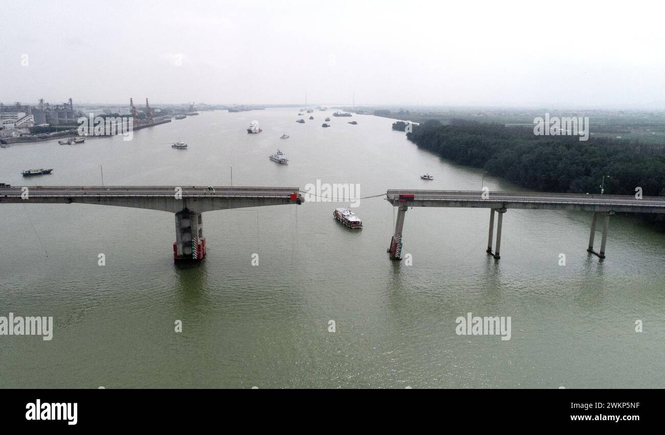 (240222) -- GUANGZHOU, Feb. 22, 2024 (Xinhua) -- An aerial drone photo ...