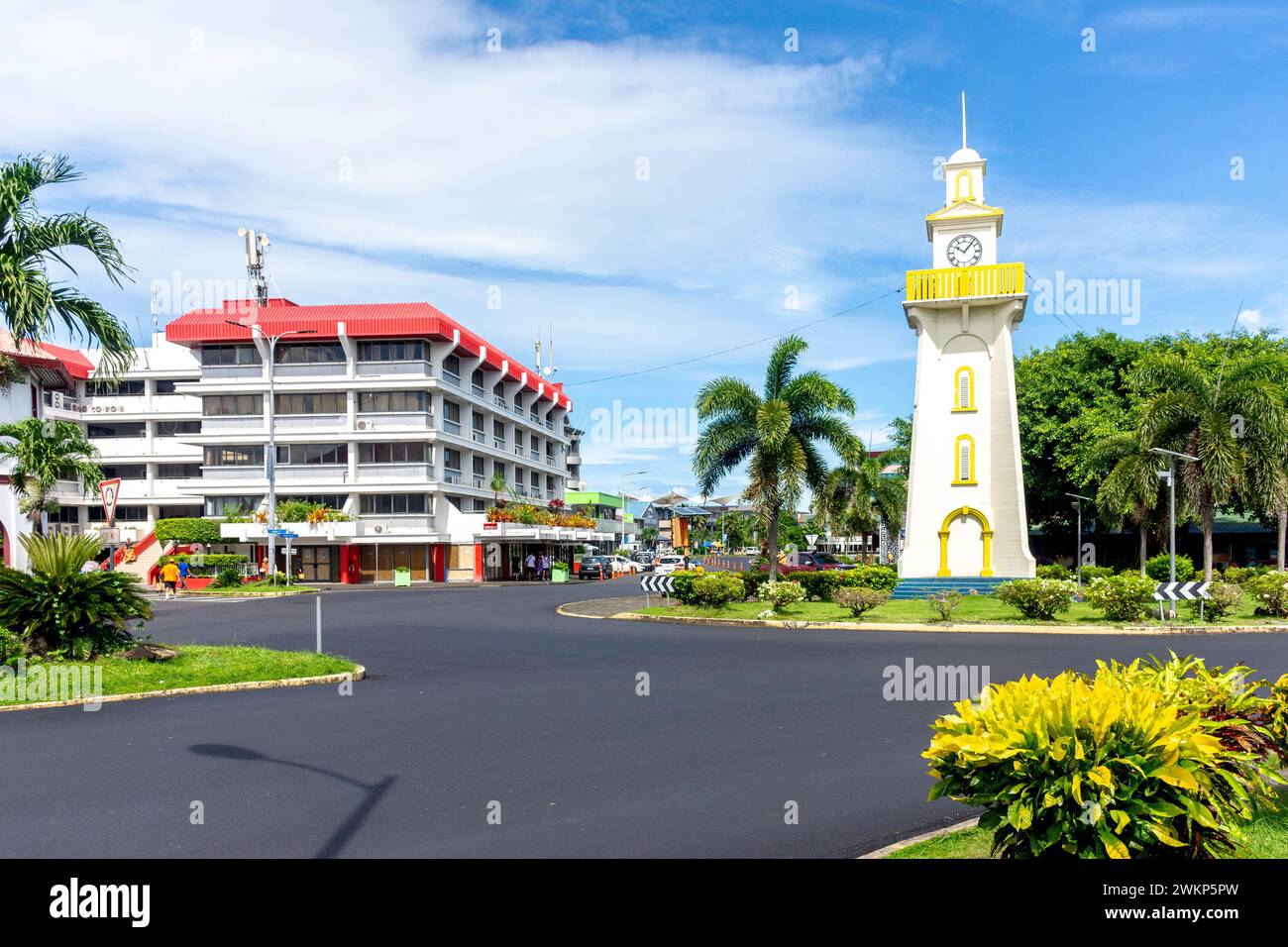 Beach road traffic shops apia city cities centre downtown upolu hi-res ...
