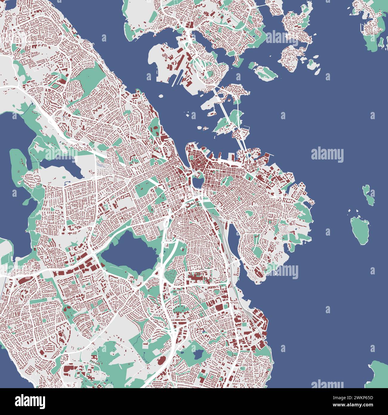 Stavanger map, Norway. Vector city streetmap, municipal area Stock ...