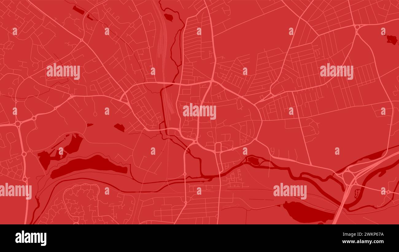 Northampton map, red streetmap poster of UK city Stock Vector Image ...