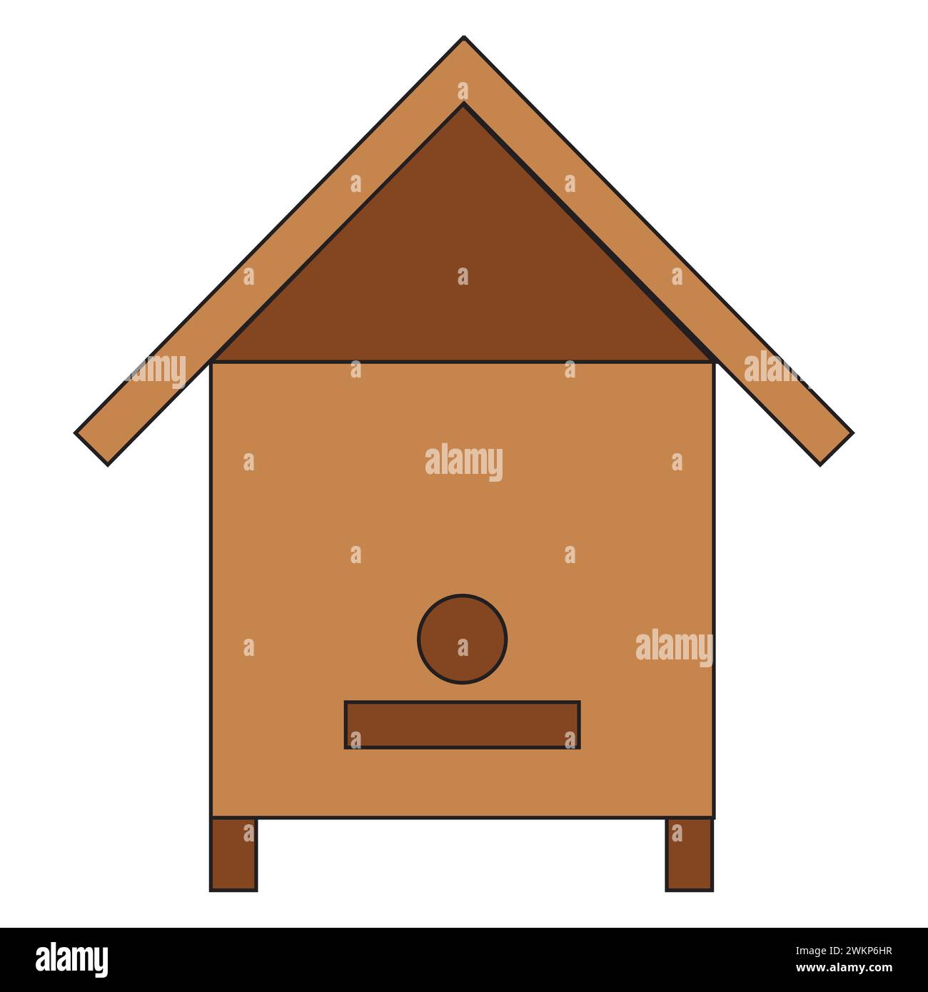 Bee hive. House for honey bees. Vector illustration isolated on white ...