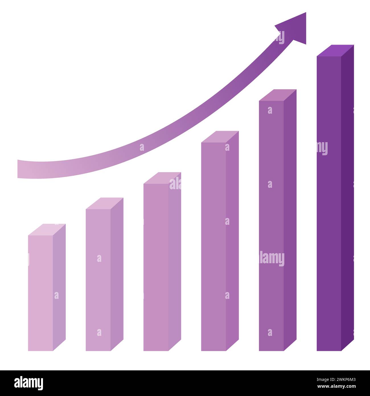 Growing columns and an arrow going up. The concept of ranking ...