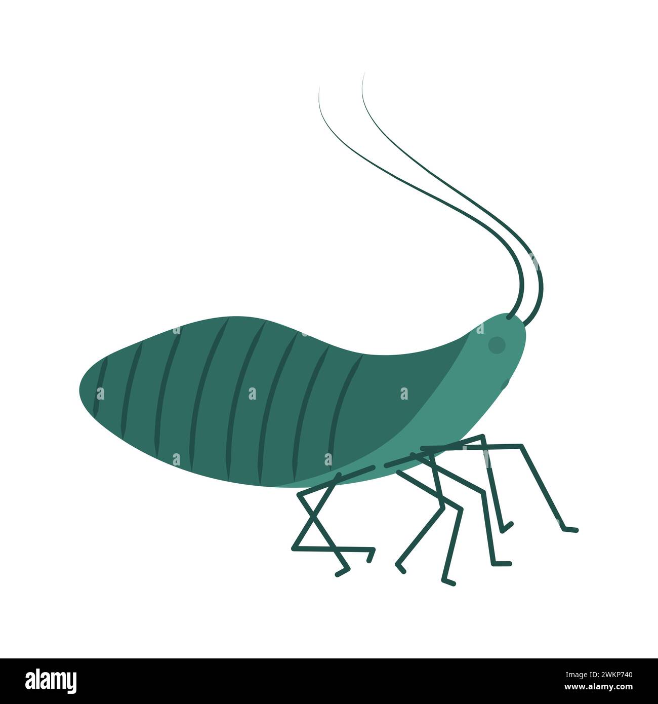 Cute cartoon insect character. Charming green bug. Baby illustration ...