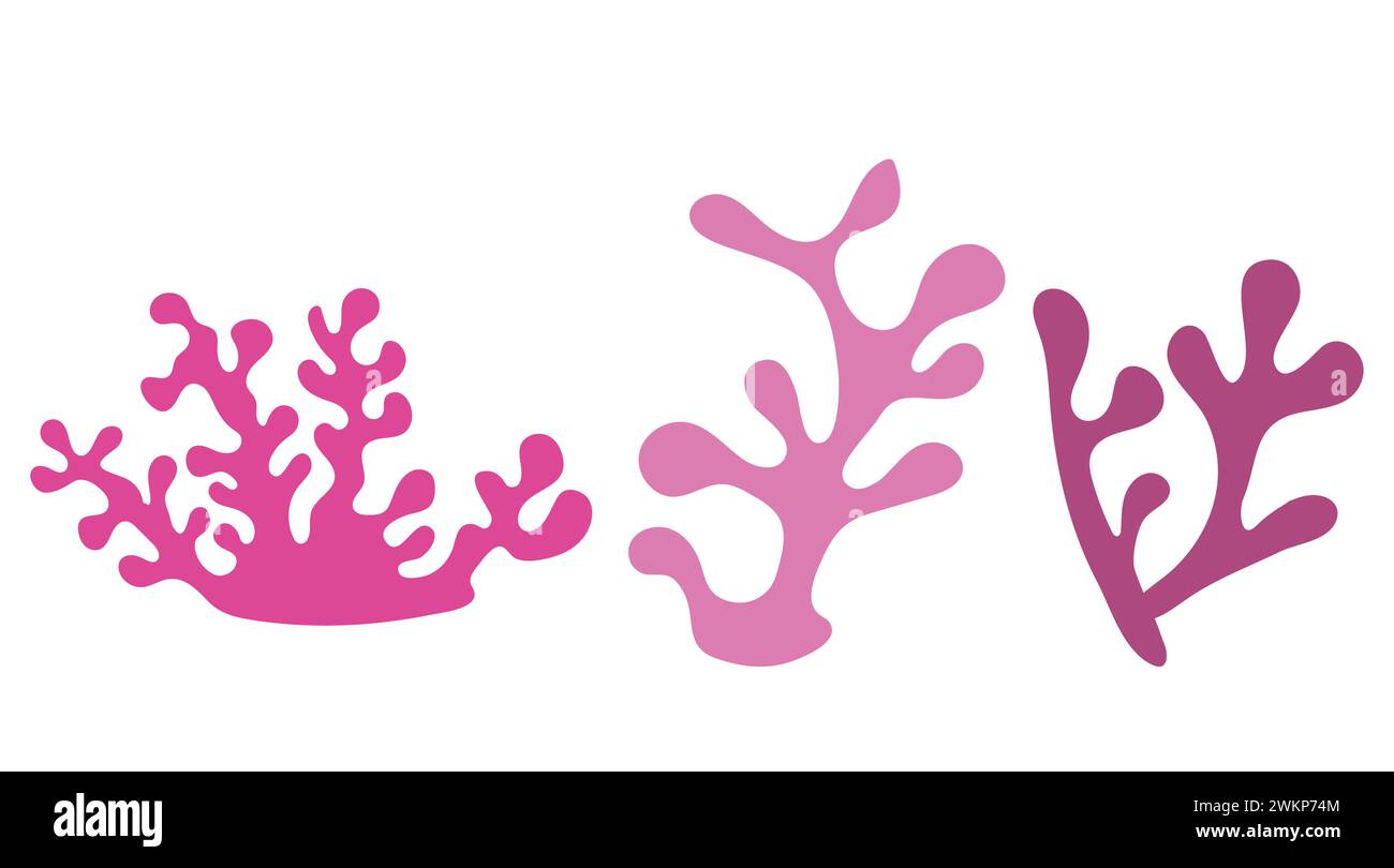 Set of simple coral icons. Border for your design. Vector illustration ...