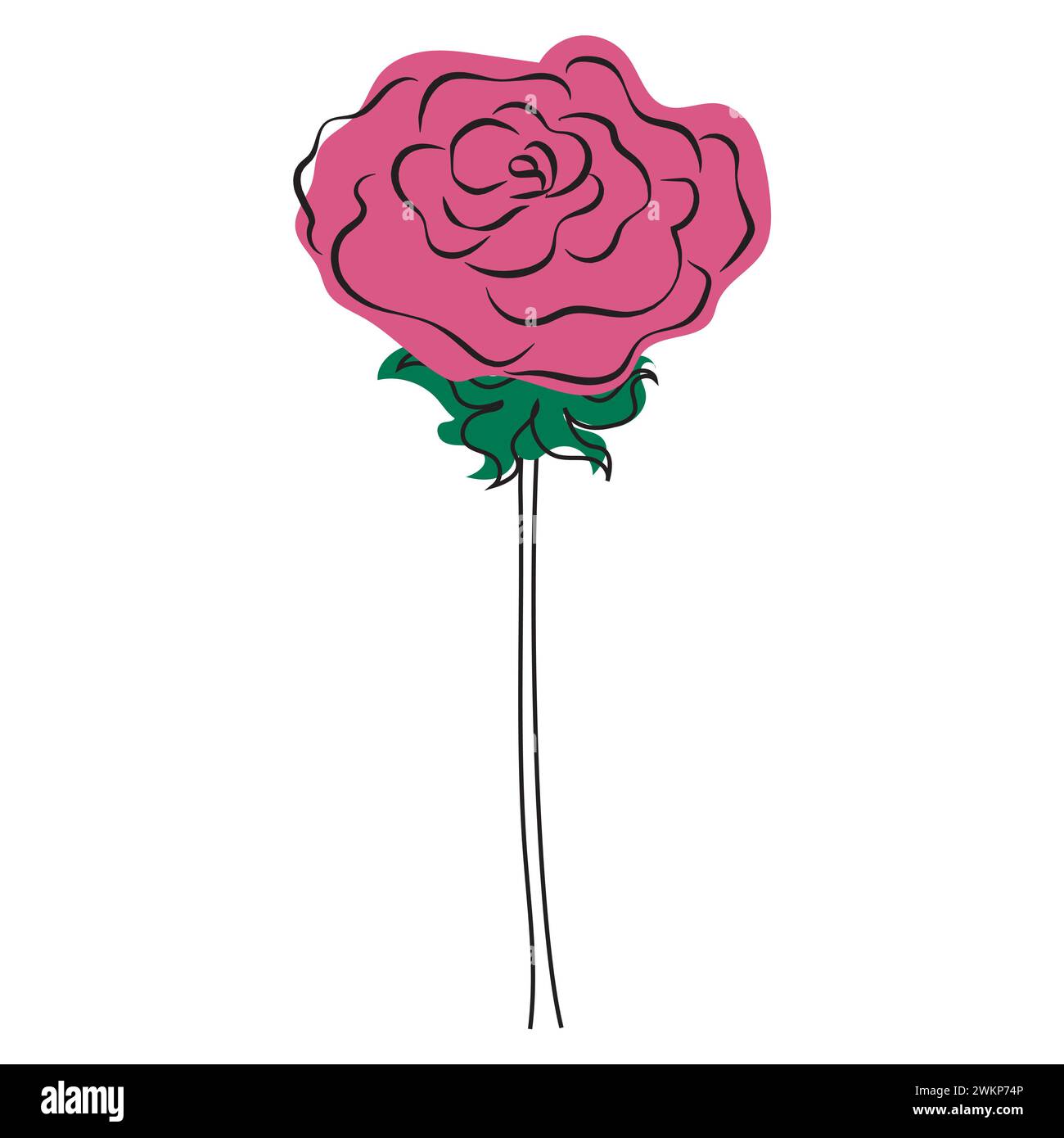 Minimalistic illustration. The outline of a flower of a simple form ...