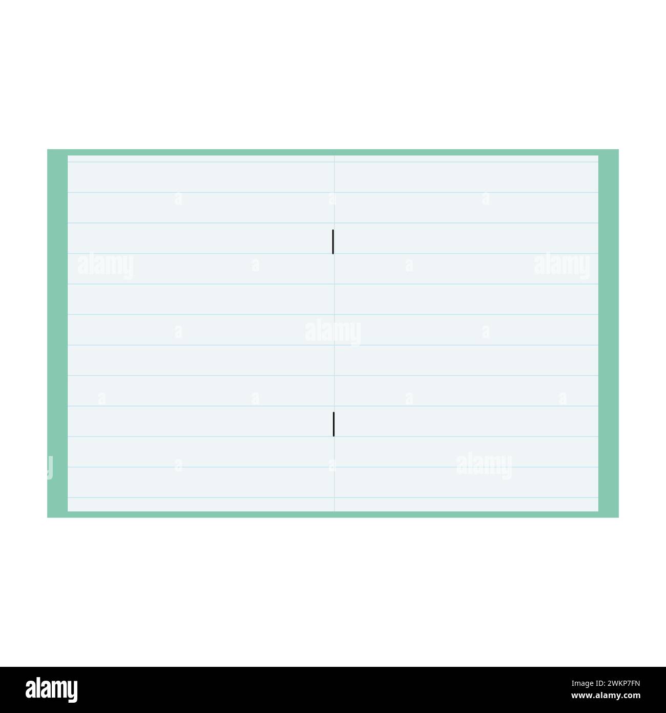 Lined school notebook. Vector illustration isolated on white background ...